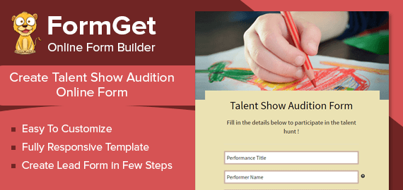 Talent Show Audition Form For Talent Search Groups | FormGet