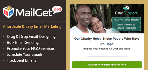 MailGet Bolt - Email Marketing For NGO & Charitable | FormGet