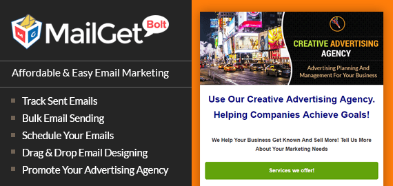 Advertising Agency Email Marketing Service [MailGet Bolt] | FormGet
