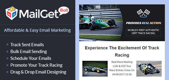 Track Racing Email Marketing Service [MailGet Bolt] | FormGet