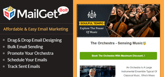 Email Marketing Service For Orchestra & Musical Bands | FormGet