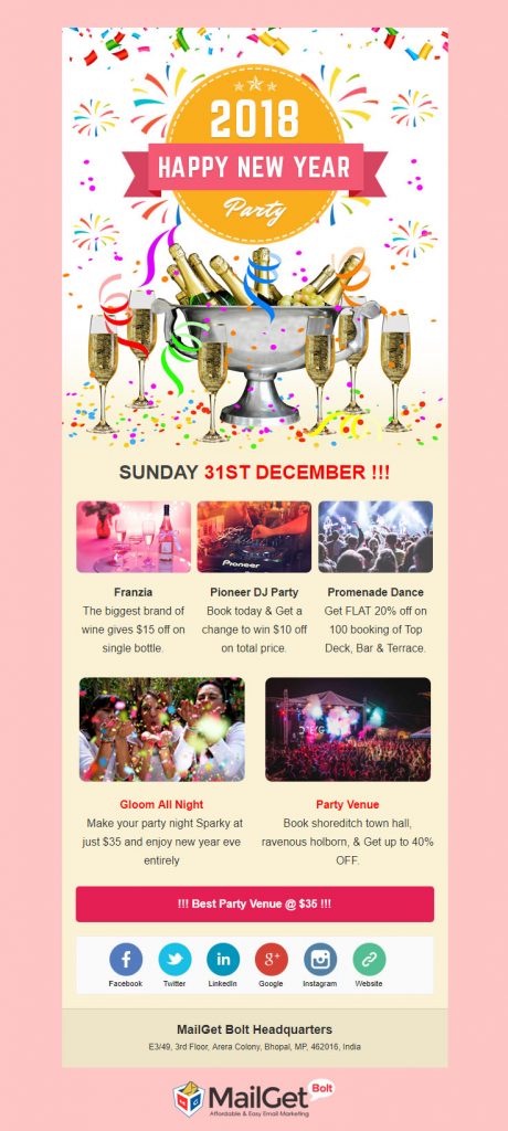 6 Free New Year Email Templates + 500 Newsletter @ $0 [Download]