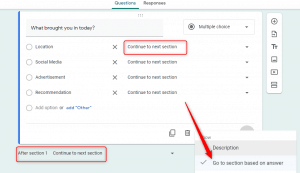 Is there a way to split Google Forms into 2 stages? | FormGet