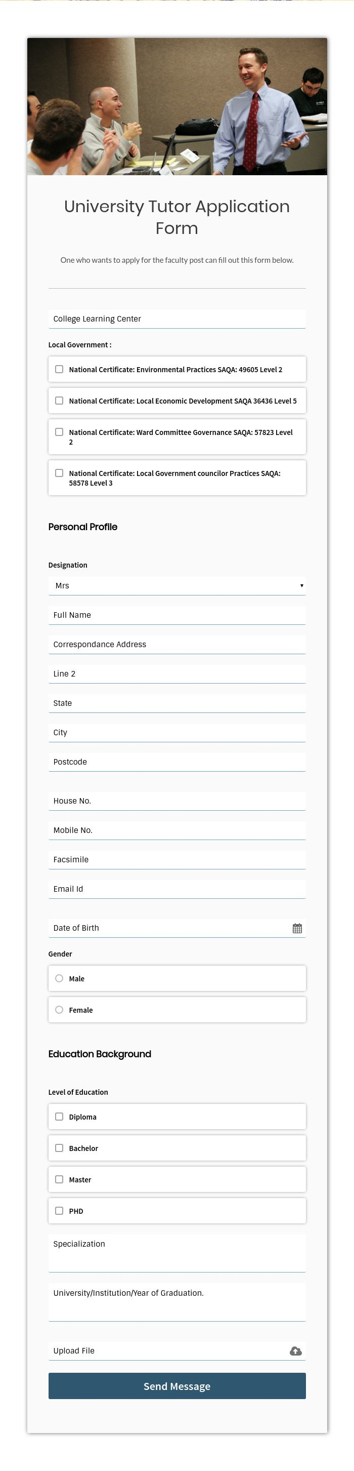 26 Top Education Form Templates Create Your Online Form Now FormGet
